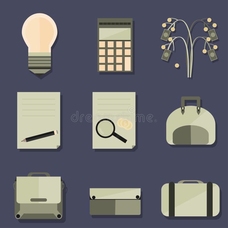 Set of Business Objects stock vector. Illustration of design - 39717879