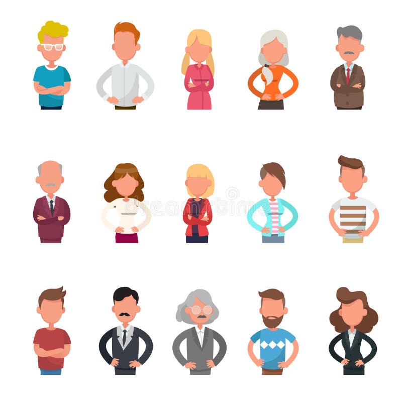 Set of Business People Avatar Character Vector Design No2 Stock Vector ...