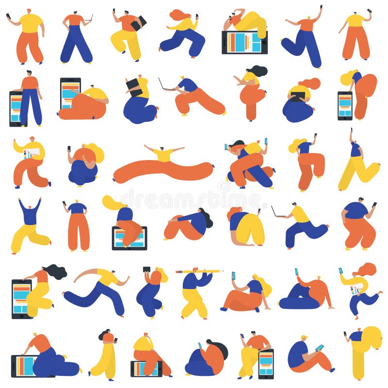 Set of Business People Flat Icons. Flat Style Stock Vector ...