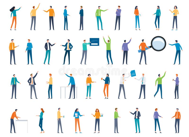 Set Business People Worker Team Cartoon Character Cartoon Character ...