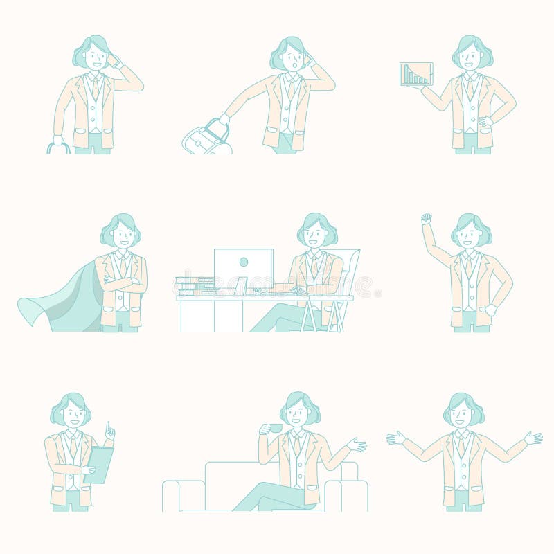 Set of Business People Working Character Vector Design. No3 Stock ...