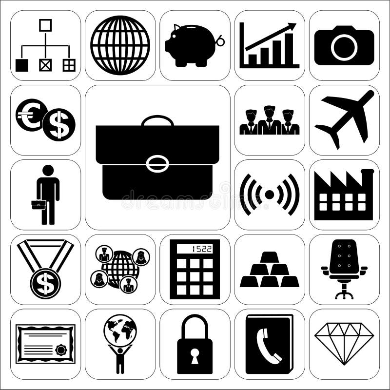 Set of 22 Business Related Icons. Detailed Design Stock Vector ...