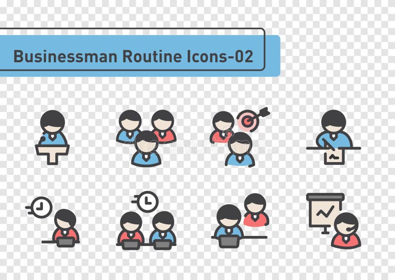 A Set of Business Routine Icon on Transparency Background 02 Stock ...