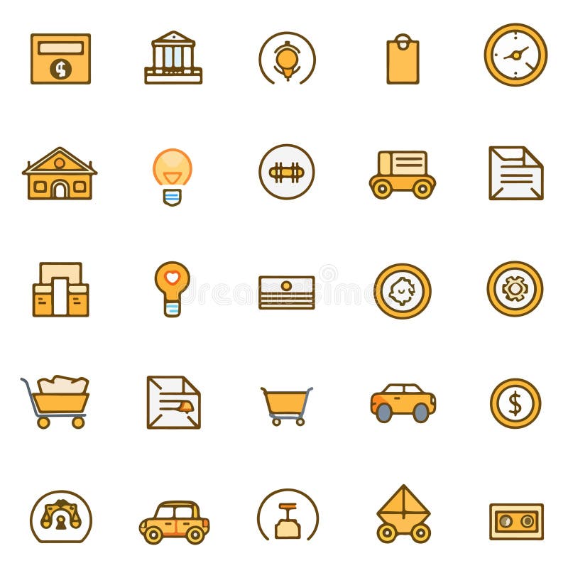Set of Business and Shopping Icons Stock Vector - Illustration of ...