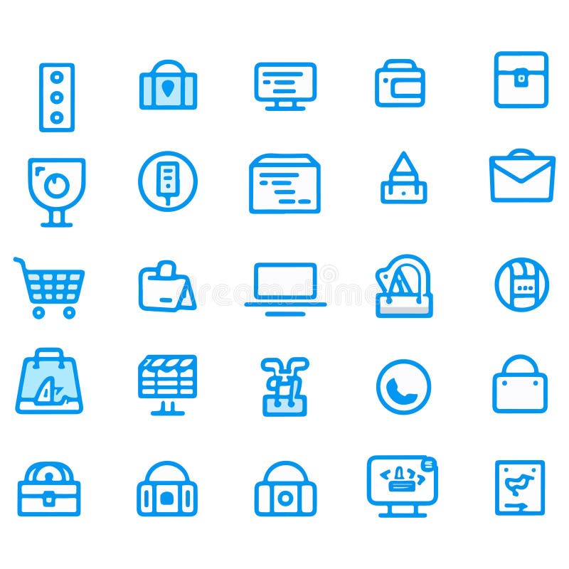 Set of Business and Shopping Icons Stock Vector - Illustration of ...