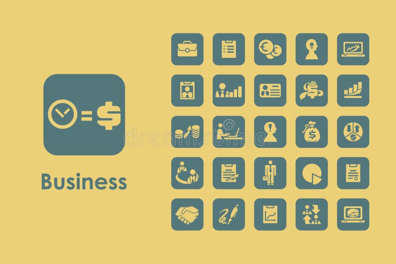 Set of Business Simple Icons Stock Vector - Illustration of finance ...