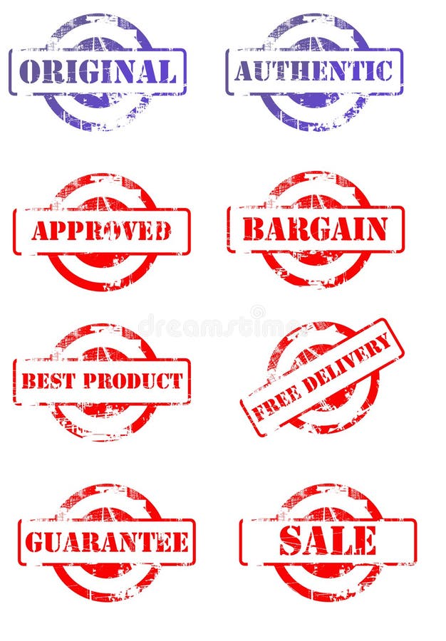 Set of business stamps stock illustration. Illustration of purple ...