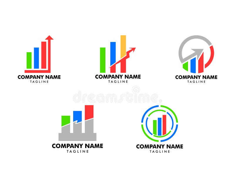 Set of Business Stats Logo Design Template Stock Vector - Illustration ...