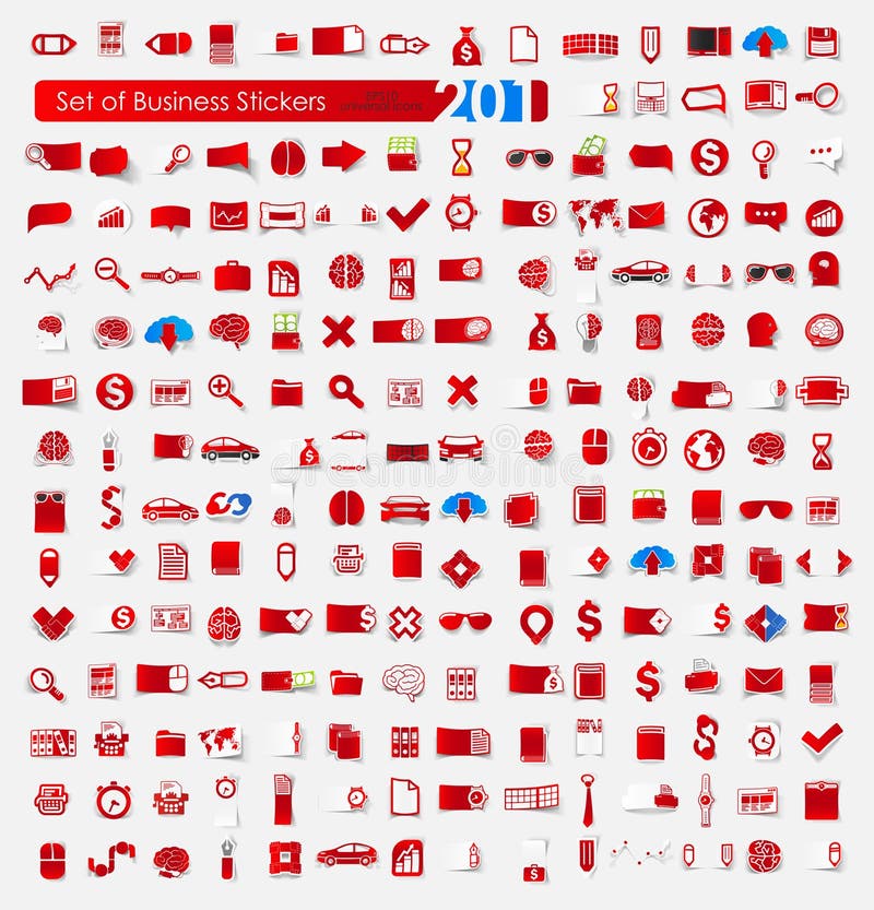 Set of business stickers stock vector. Illustration of communication ...