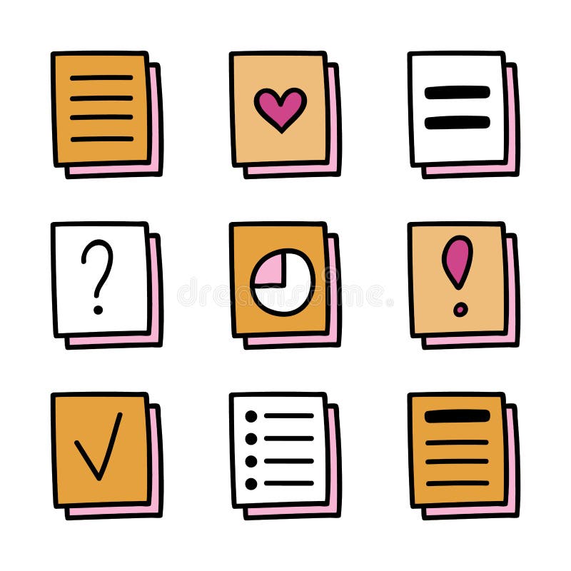 Set of Business Stickers. Notepad Sticky Sticker in Hipster Style with ...