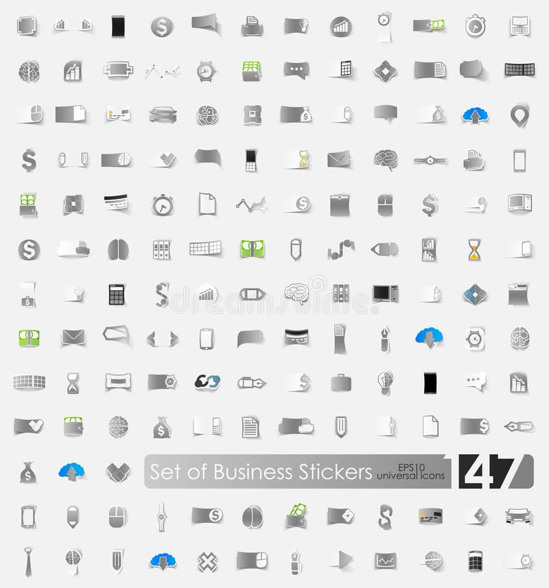 Set of business stickers stock vector. Illustration of communication ...