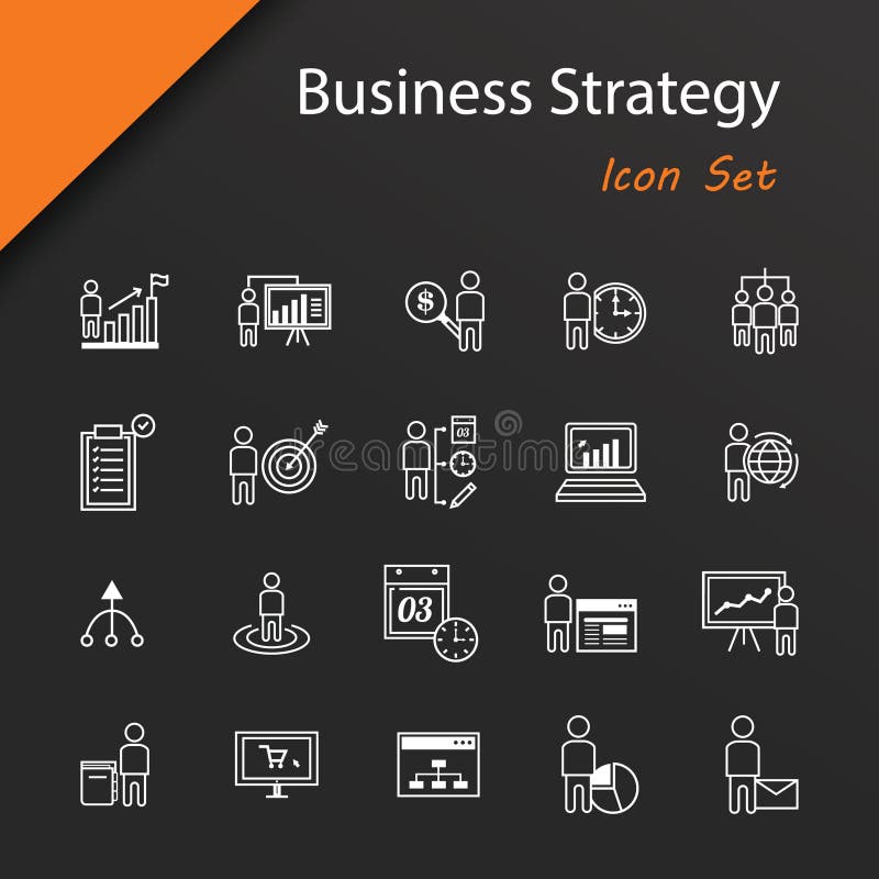 Set of Business Strategy Icons. Vector Illustration Decorative Design ...