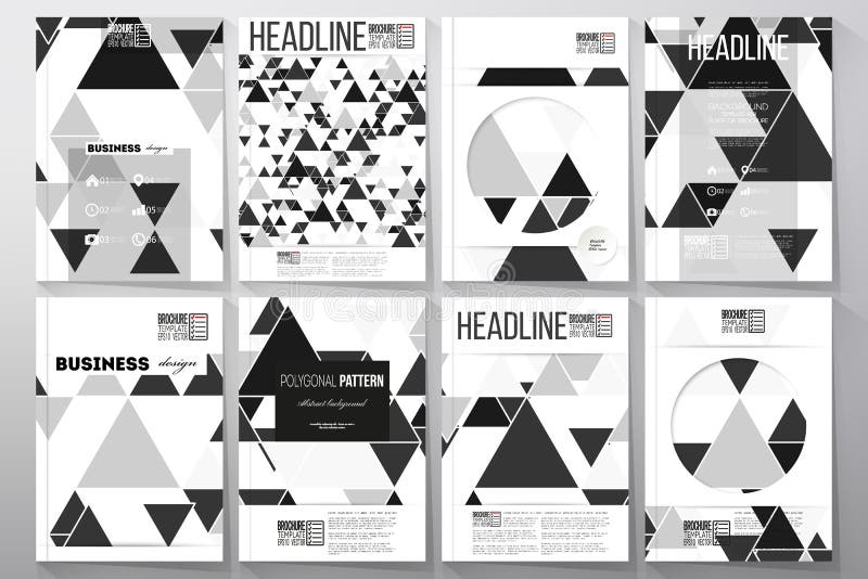 Set of Business Templates for Brochure, Flyer or Booklet. Triangular ...