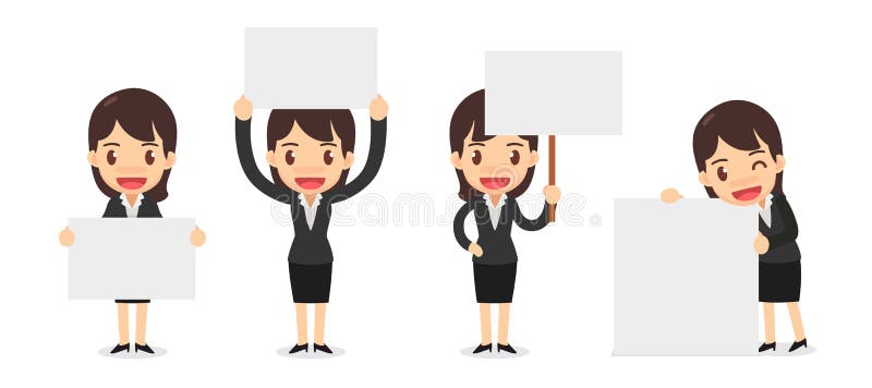 Set of Business Woman Character in Actions. Stock Illustration ...