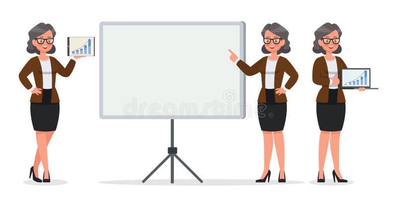 Set of Business Woman Working in Office Character Vector Design Stock ...