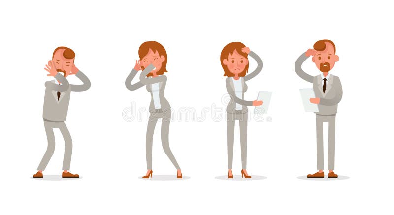 Set Of Businessman And Businesswoman Character Vector Design No74