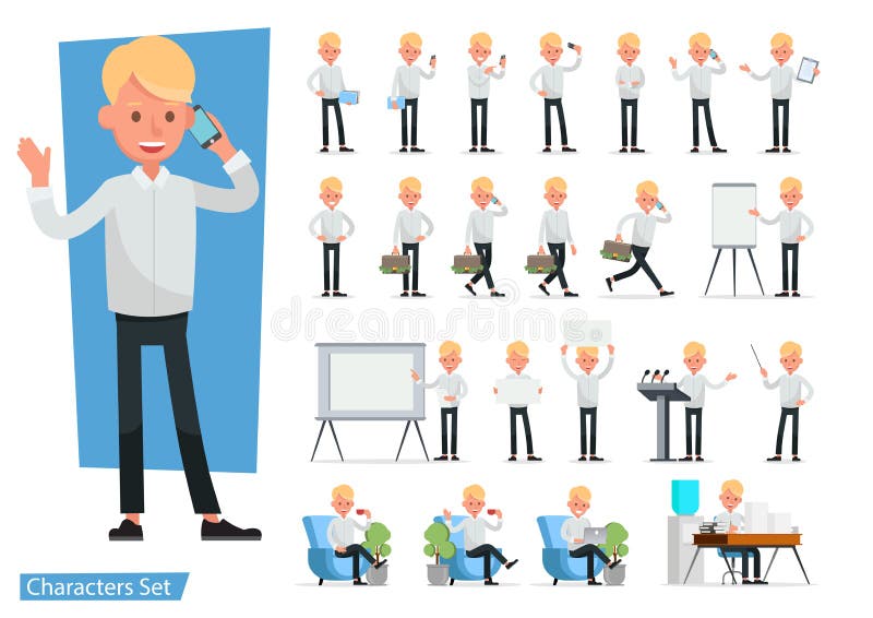 Set of Businessman Character Vector Design. No48 Stock Vector ...