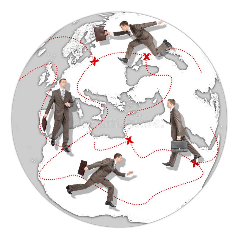Businessman with World Map in Hands Stock Illustration - Illustration ...