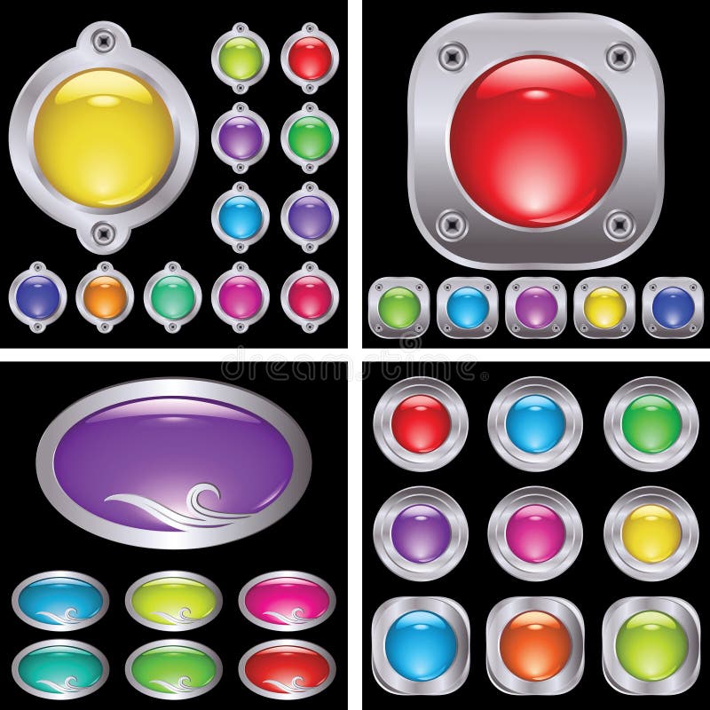 Push buttons stock vector. Illustration of computer, design - 7376087