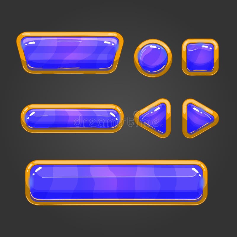 Set Button in Cartoon Style -2 Stock Illustration - Illustration of ...