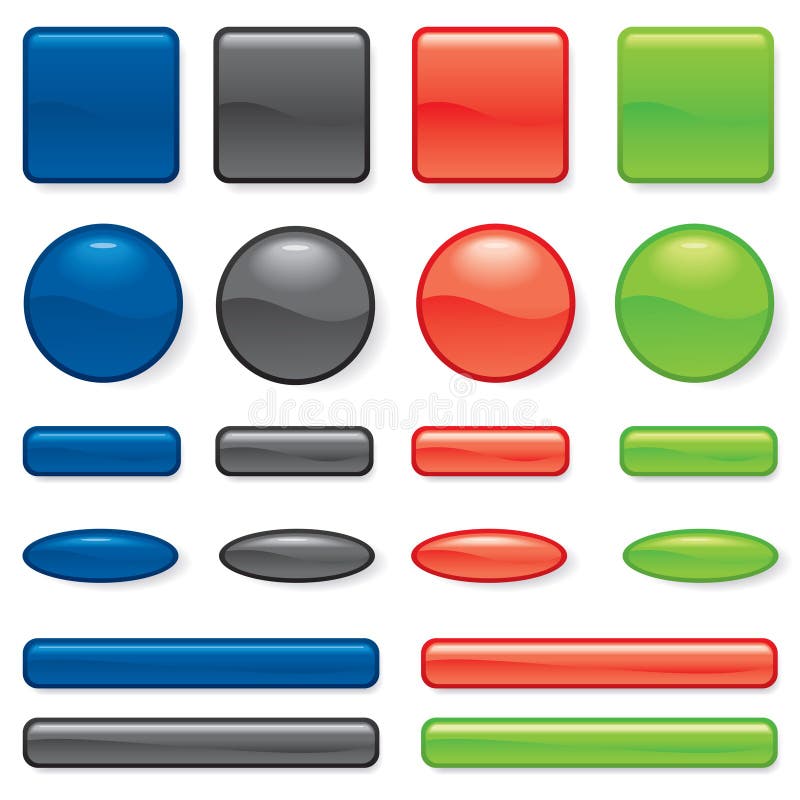 Set of Button Different Form Stock Vector - Illustration of ellipse ...