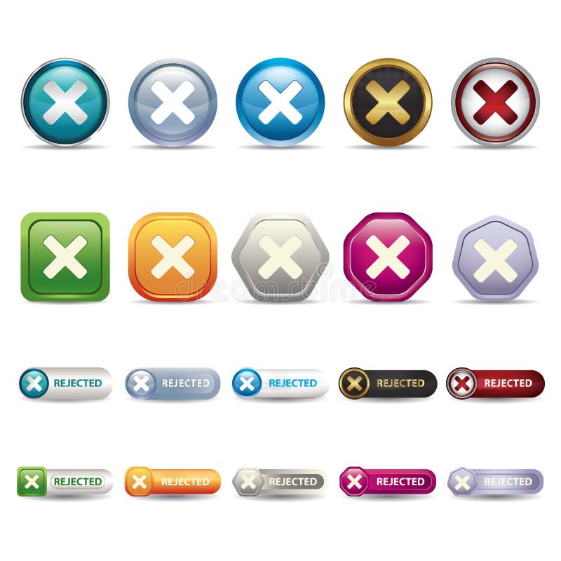 A set of button icons. stock illustration. Illustration of button ...