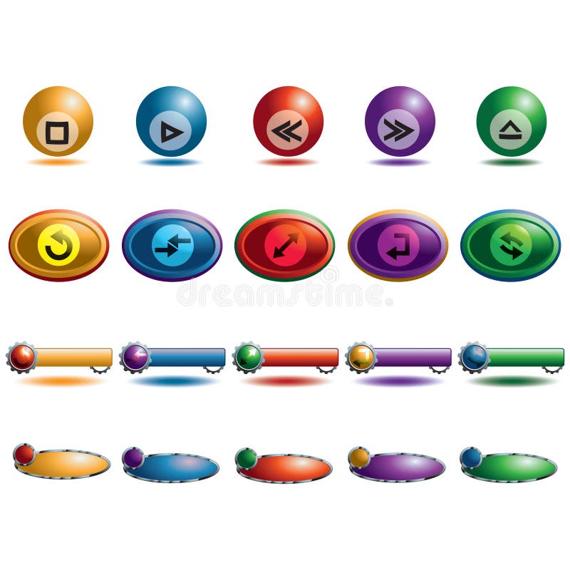 Set of Button Icons. Vector Illustration Decorative Design Stock Vector ...