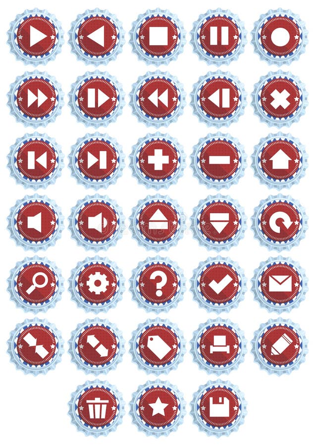 Set of Button Icons. Vector Illustration Decorative Design Stock Vector ...
