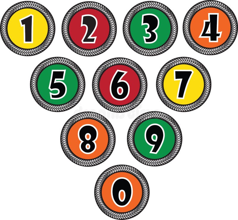 Set button with numbers stock vector. Illustration of green - 43608338
