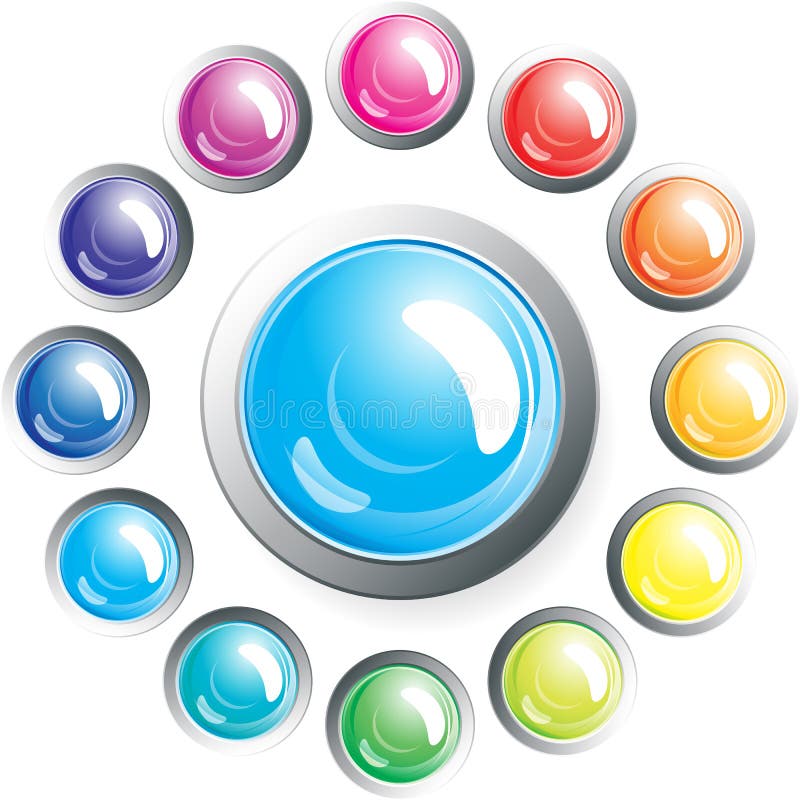 Set of buttons. stock vector. Illustration of element - 13143660