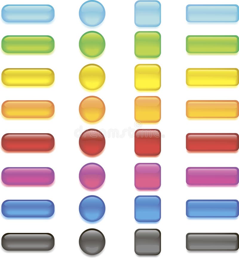 A set of buttons stock vector. Illustration of glossy - 19068928