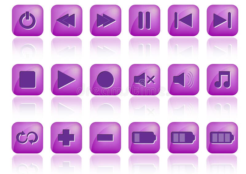 Set Buttons - stock vector. Illustration of folder, media - 28811864