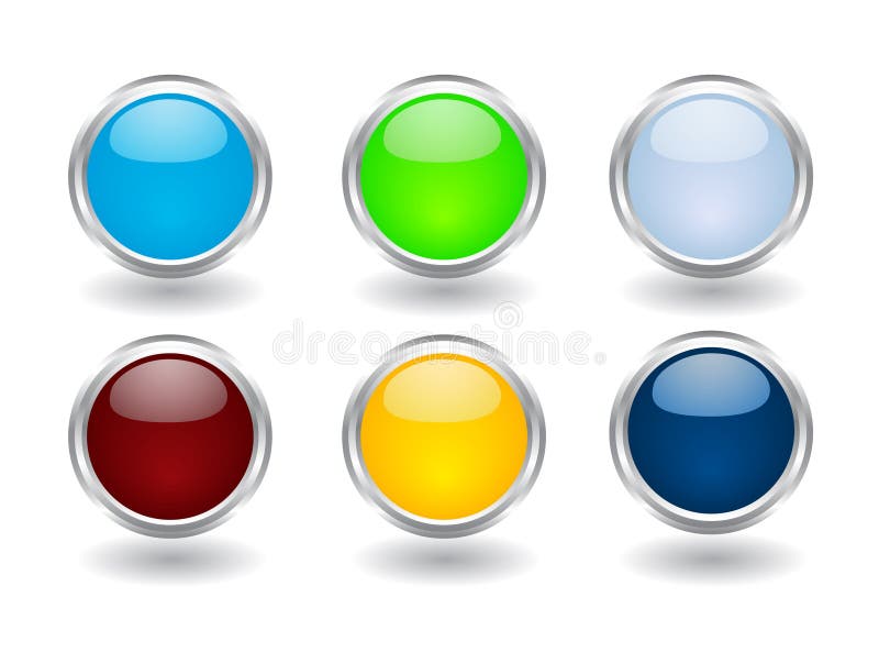 Set of buttons stock vector. Illustration of design, icon - 8234425