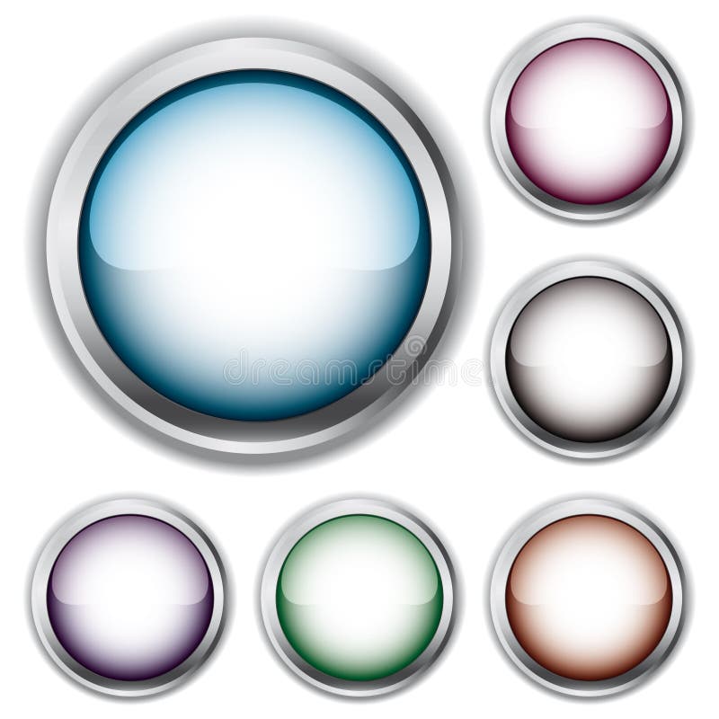 Set of buttons stock vector. Illustration of transparent - 8893936