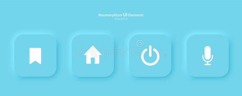 Set of Buttons for Designing User Interface in Blue. Elements for ...