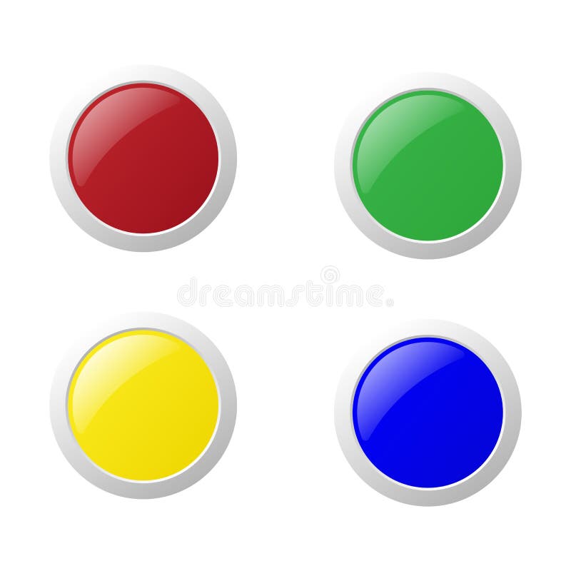 Colorful Buttons Set Isolated on White Background Stock Vector ...