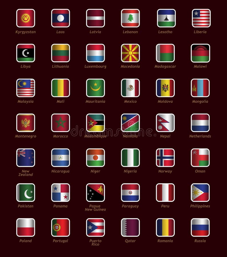 Set of buttons with flags stock vector. Illustration of latvia - 46812741