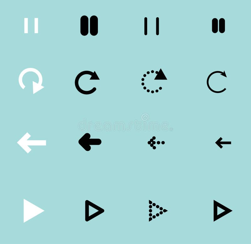 Set of buttons stock vector. Illustration of backward - 104636383