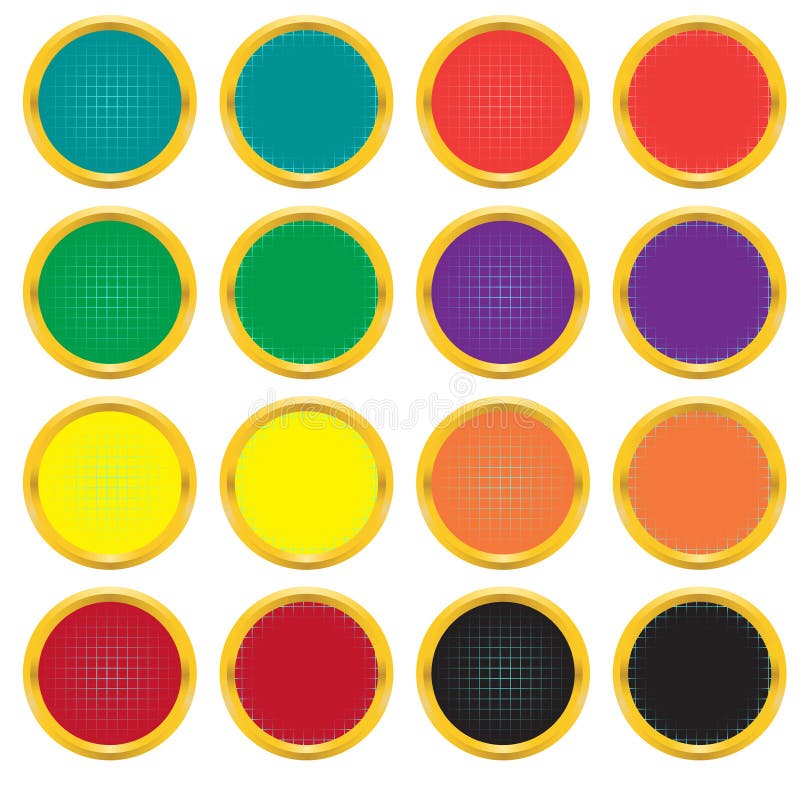 Set Of Buttons With A Gradient Grid Stock Vector - Illustration of ball ...