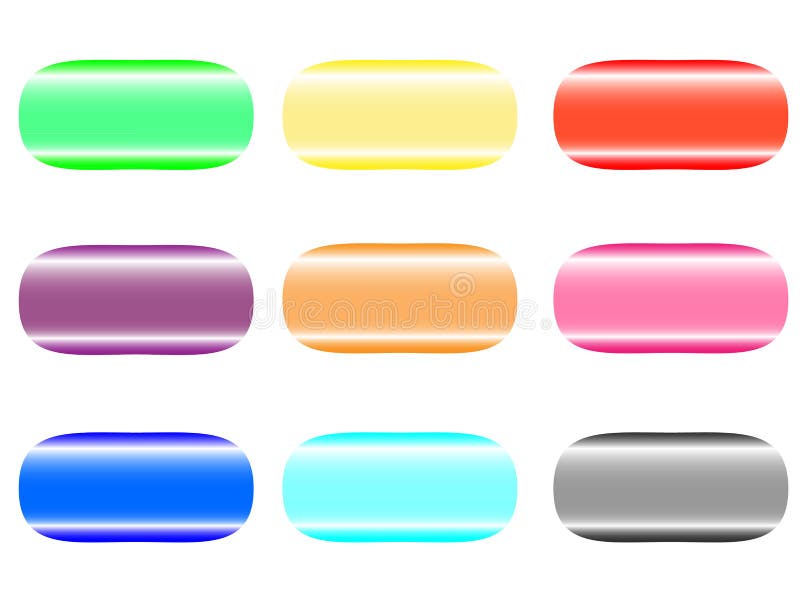 Set of Buttons in Light Colors. Stock Illustration - Illustration of ...