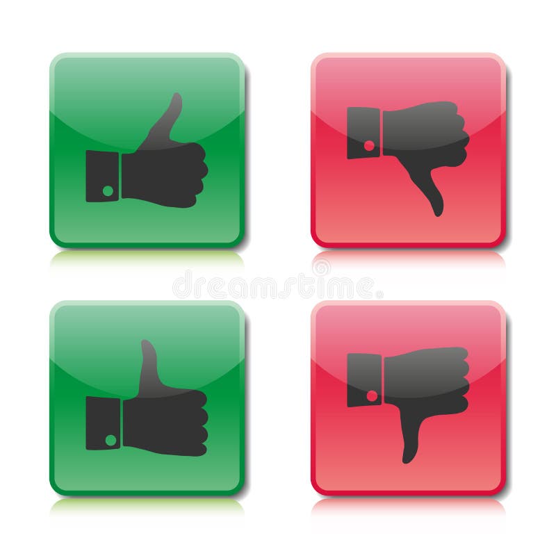 A Set of Buttons Like and Dislike, Vector Illustration Stock Vector ...