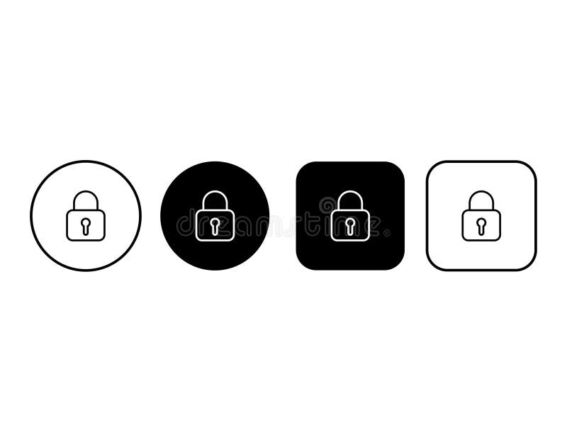 Set of Buttons with Lock Icons. a Collection of Security Symbols in ...