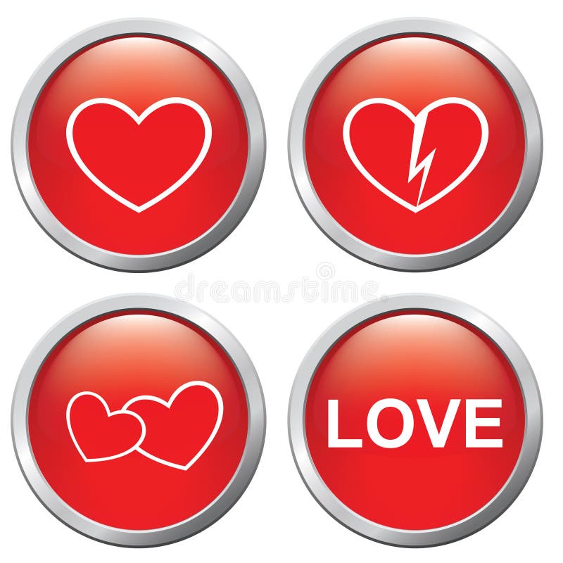 Set of Buttons on the of Love Stock Vector - Illustration of couple ...