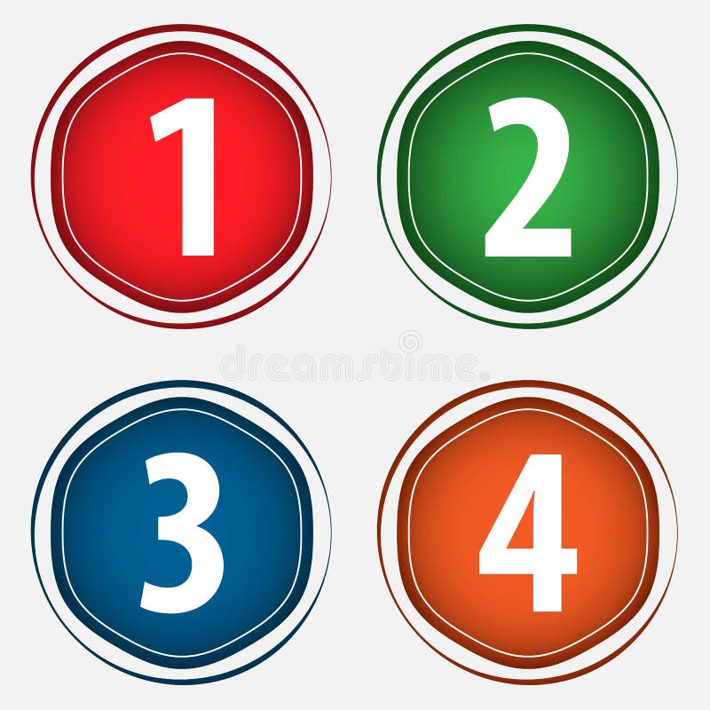 Set of Buttons with Numbers Stock Vector - Illustration of business ...