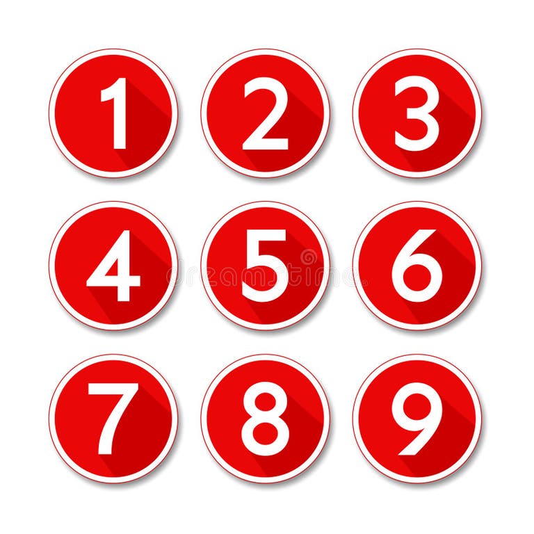 Set of Buttons with Numbers Vector. Number Set Vector Stock Vector ...