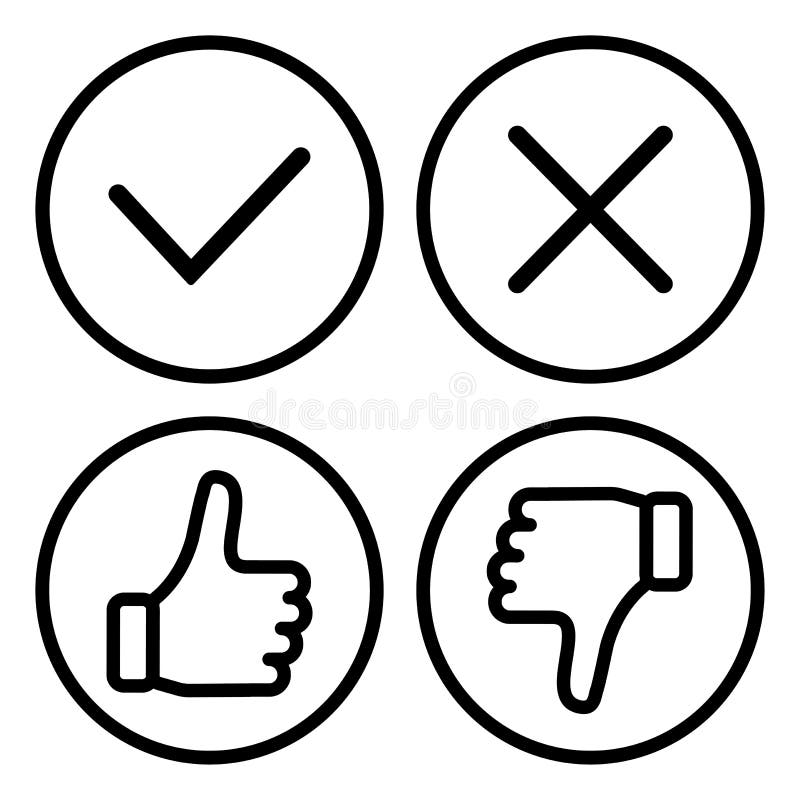 Set of Buttons, Outline Design. Vector Editorial Image - Illustration ...
