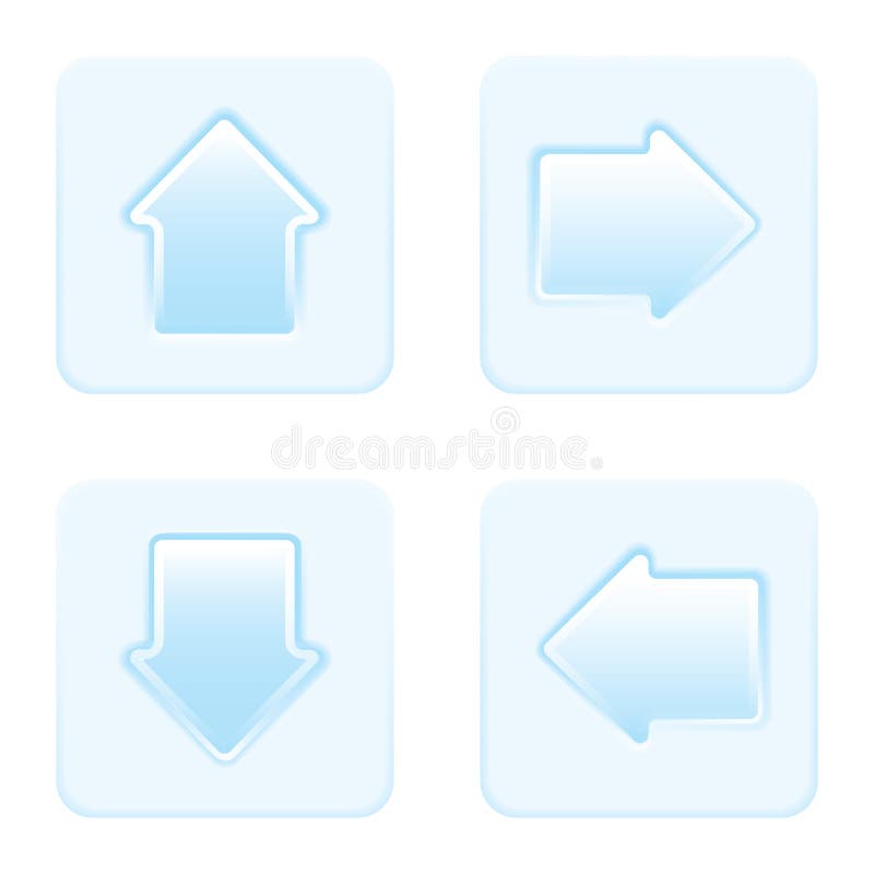 Set of Buttons with Raised Icons Stock Vector - Illustration of next ...