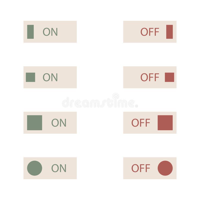 A Set of Buttons and Switches, Vector Illustration. Stock Vector ...