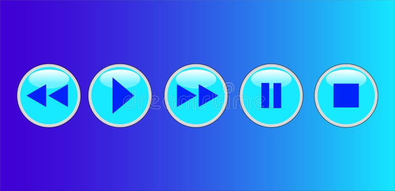 Set of Buttons of the Audio Player Stock Vector - Illustration of ...