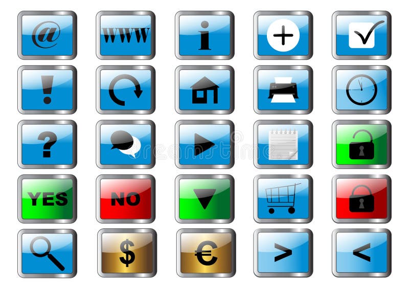 Set Buttons for Web. Vector. Eps10 Stock Vector - Illustration of ...